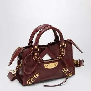 Balenciaga Burgundy Le City Uptown Mini Bag - Red