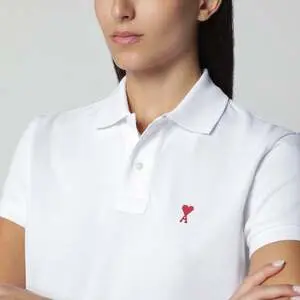 AMI Paris De Cœur" Polo Shirt In Organic Cotton