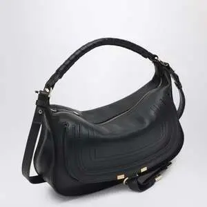 Chloé Small Marcie Leather Bag In Black - Blue