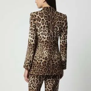 Dolce & Gabbana Leopard-print Double-breasted Wool Jacket