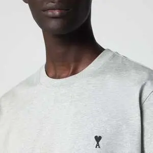 AMI Paris T-shirt De Coeur In Cotton - Grey