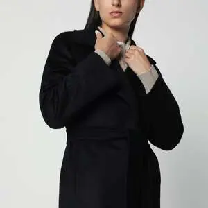 Max Mara Manuela Icon Coat In Zibeline Camel - Black