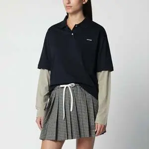 Miu Miu Olive Cotton Jersey Polo Shirt - Blue