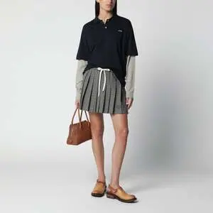 Miu Miu Olive Cotton Jersey Polo Shirt - Blue