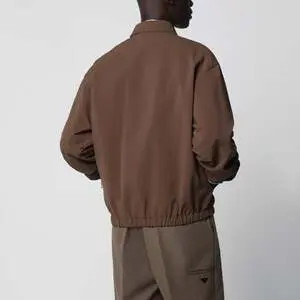 Prada Blouson In Tobacco Technical Fabric