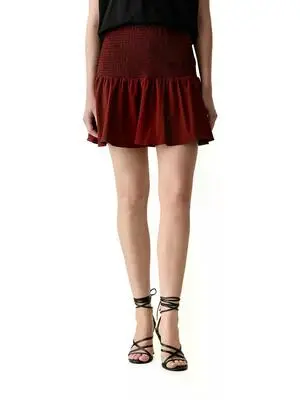 MORGAN Ruffled Mini Skirt - Red