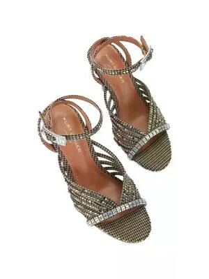 Kurt Geiger Crystal-embellished Houndstooth Sandals