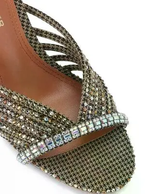 Kurt Geiger Crystal-embellished Houndstooth Sandals