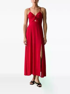 MORGAN Twist-detail Cut-out Midi Dress - Red