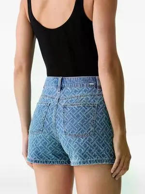 MORGAN Monogram-jacquard Denim Shorts