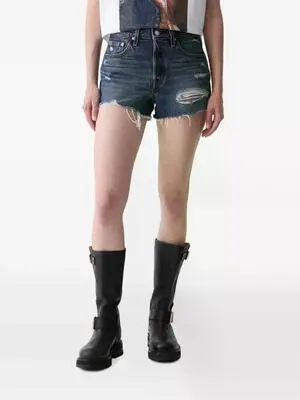 LEVI'S 501 Distressed-effect Denim Shorts - Blue