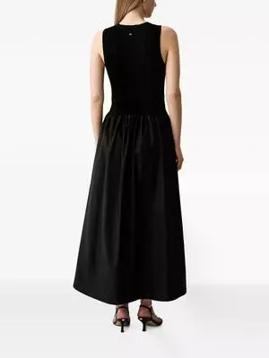 PEDRO DEL HIERRO Ribbed-knit Smocked Midi Dress - Black