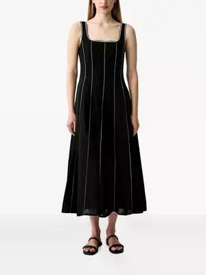 PEDRO DEL HIERRO Contrast-topstitched Square-neck Dress