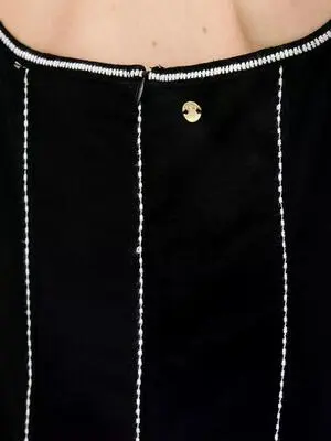 PEDRO DEL HIERRO Contrast-topstitched Square-neck Dress