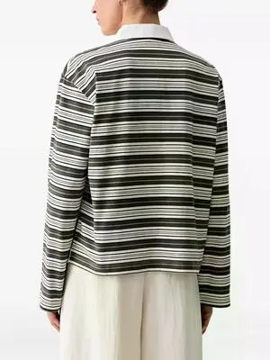 Rag & Bone Kelly Striped Long-sleeve Cotton Polo Shirt - Green