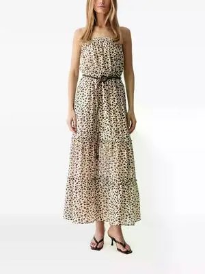 VICOLO Animal-print Midi Dress - Neutrals