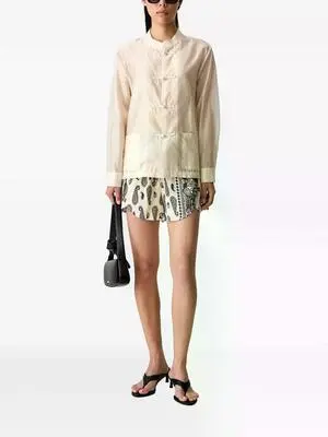 VICOLO Frog-fastening Band-collar Shirt