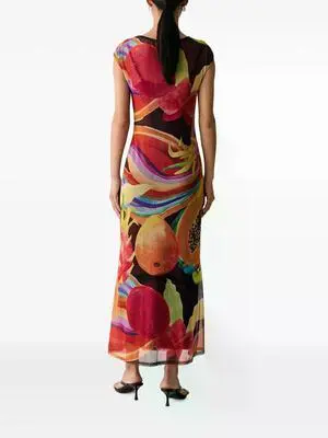 NEVER FULLY DRESSED Fruit-print Mesh Dress