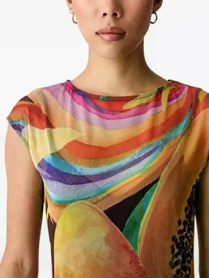NEVER FULLY DRESSED Fruit-print Mesh Dress