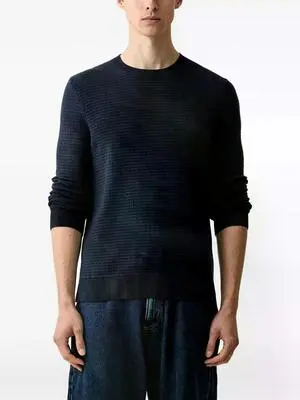 TRUSSARDI Waffle-knit Crew-neck Sweater - Blue