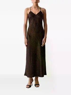 MORGAN Leopard-print Backless Maxi Dress