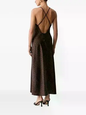 MORGAN Leopard-print Backless Maxi Dress