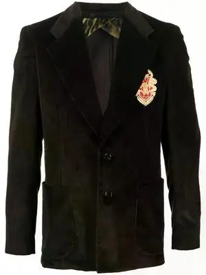 Roberto Cavalli Monogram Patch Corduroy Blazer - Green