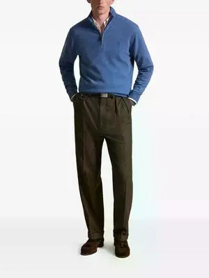 Polo Ralph Lauren Wool Quarter-zip Sweater With Signature Pony Embroidery - Blue
