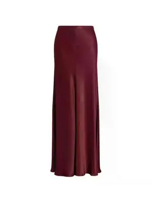Alberta Ferretti Satin-finish Maxi Skirt - Red