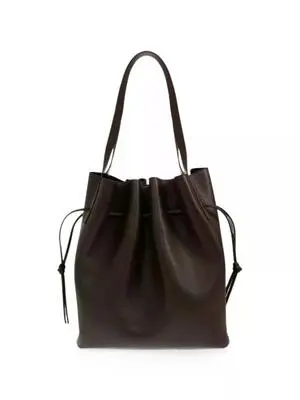 Yuzefi Scallop Leather Tote Bag - Brown