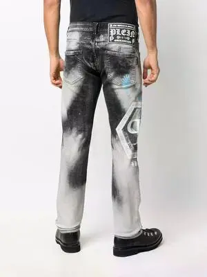 Philipp Plein Bleached Straight-leg Trousers