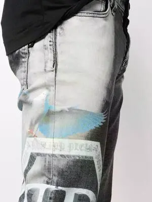 Philipp Plein Bleached Straight-leg Trousers