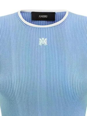 Amiri Ma Logo-embroidered Ribbed T-shirt