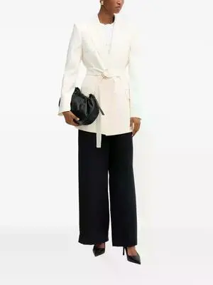 MORGAN Elasticated-waistband Wide-leg Trousers - Blue
