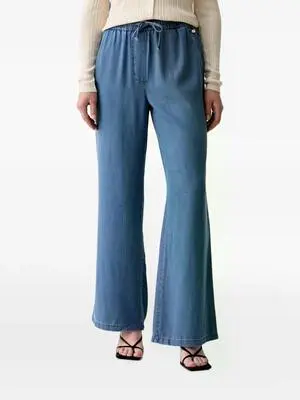 MOS MOSH Drawstring Wide-leg Jeans - Blue
