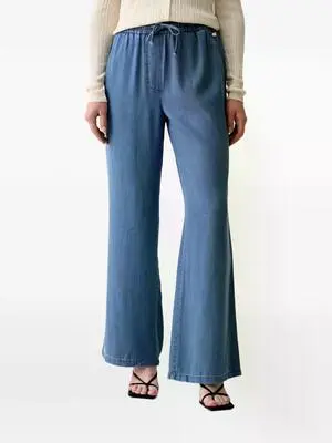 MOS MOSH Drawstring Wide-leg Jeans - Blue
