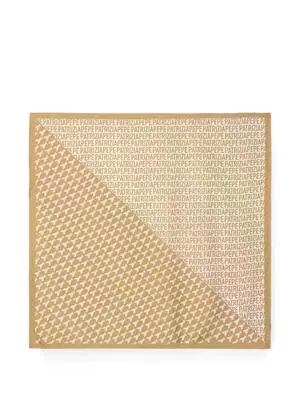 Patrizia Pepe Logo-print Silk Scarf - Neutrals