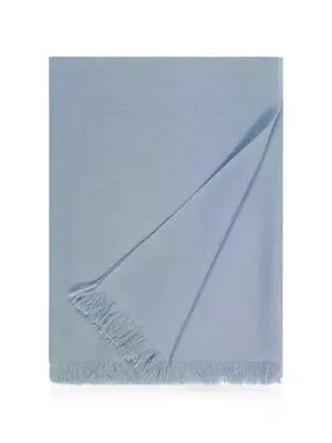 Eric Bompard Voile Stole Fringed Scarf - Blue