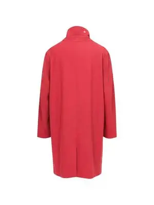 Isaia Buckle-collar Flap-pocket Coat - Red