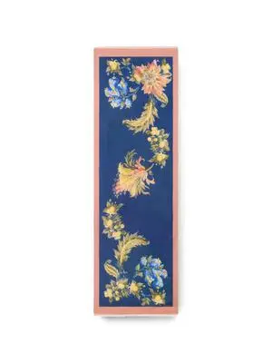 Etro Floral Motif Modal & Cashmere Jacquard Scarf - Blue