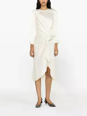 Sandro Asymmetric Satin Midi Dress