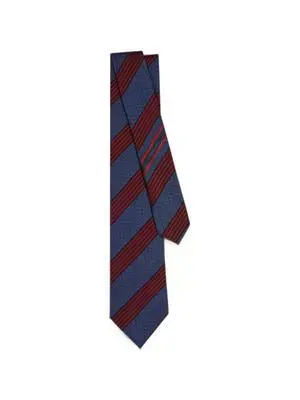 FERRAGAMO Gancini-print Diagonal-stripe Tie