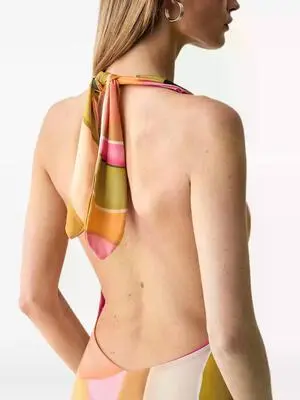 NEVER FULLY DRESSED Abstract-print Cowl-neck Maxi Dress