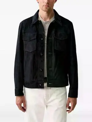 Rag & Bone Rb Suede Flap-pocket Jacket - Black