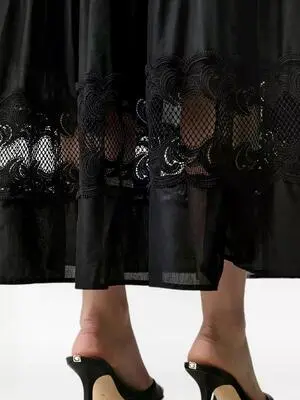 MORGAN Tiered Lace-insert Maxi Skirt