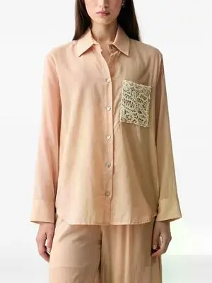 VICOLO Crochet-pocket Shirt - Neutrals
