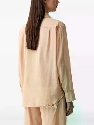 VICOLO Long Sleeve Crochet Pocket Shirt