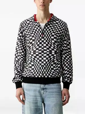 SPRAYGROUND Checkerboard-print Zip-up Hooded Jacket