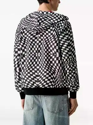 SPRAYGROUND Checkerboard-print Zip-up Hooded Jacket