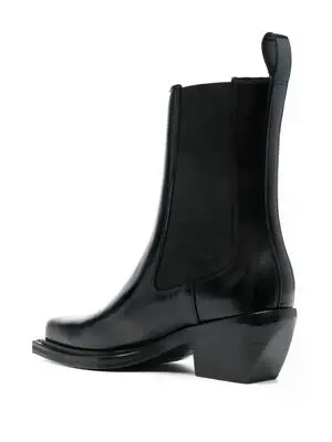 Sandro Stacked-heel Leather Ankle Boots